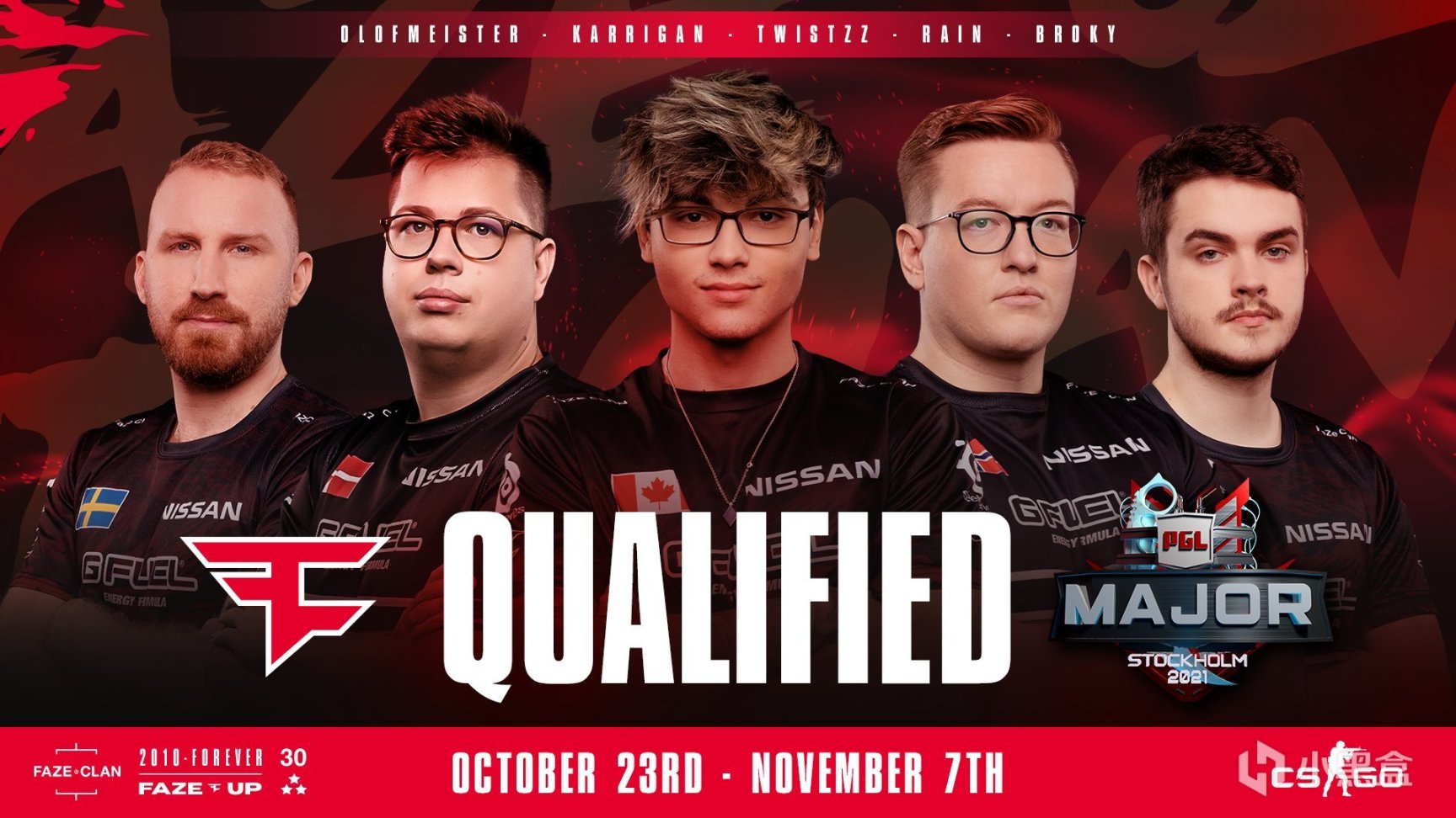银河战舰轰鸣！FaZe Clan确认晋级PGL斯德哥尔摩Major
