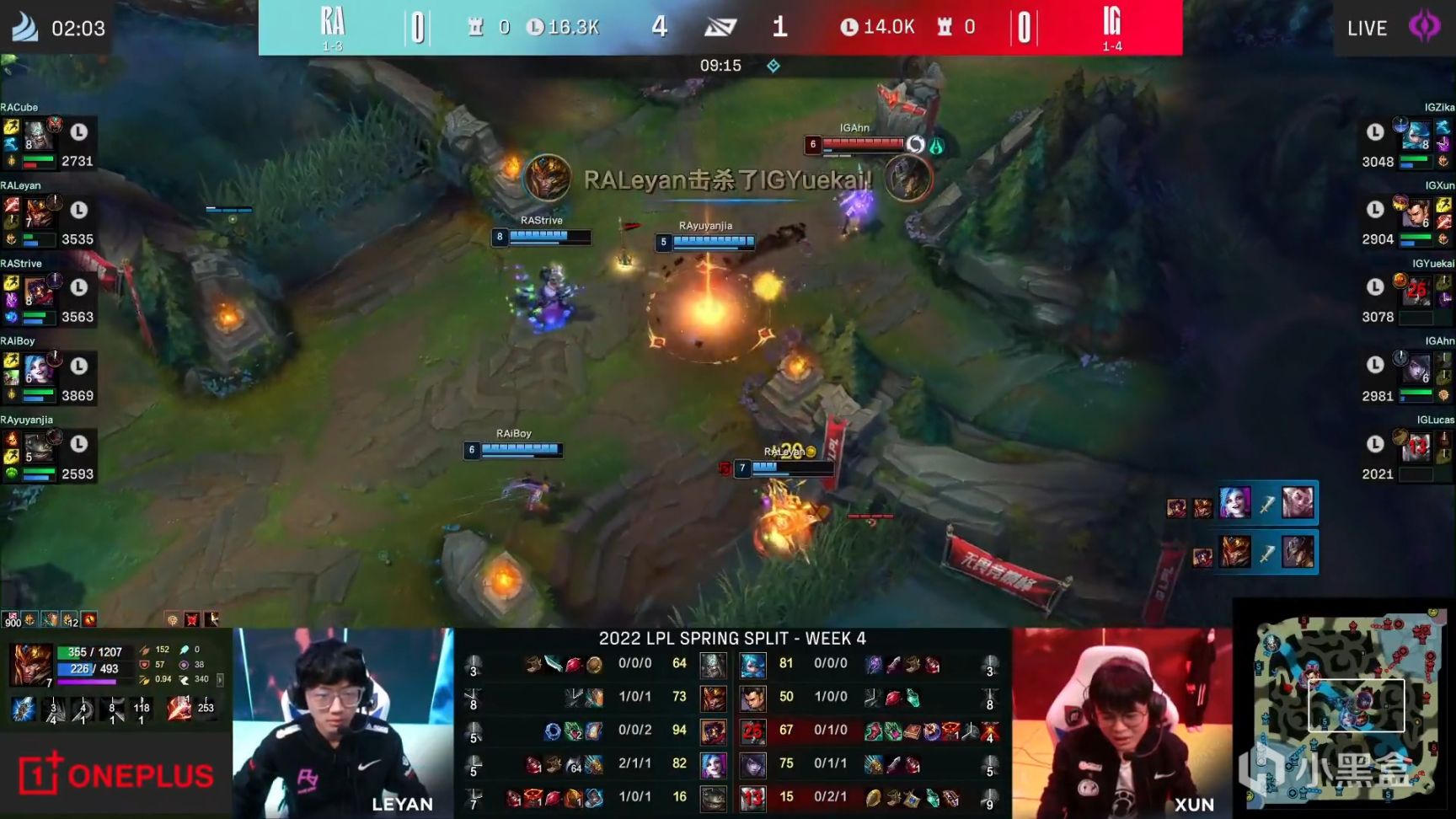 【英雄联盟】LPL春季赛：XUN赵信完美节奏，IG 1-0 RA！-3楼猫