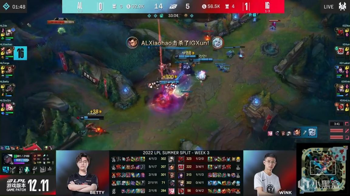 【英雄联盟】LPL夏季赛：Xiaohao赵信野区压制XUN！AL 1-1 IG！-3楼猫