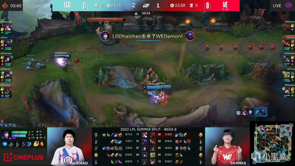 【英雄联盟】LPL夏季赛：Haichao狐狸输出拉满！LGD 1-0 WE！-3楼猫