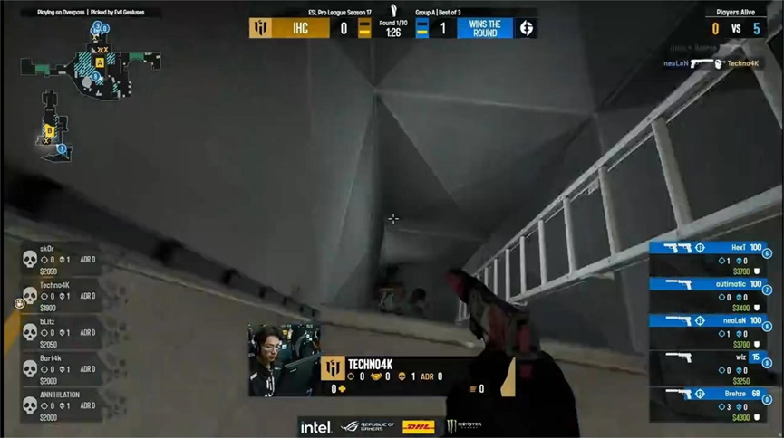 【CS:GO】ESL S17：针锋相对，枪法说话！IHC 2-1击败EG-3楼猫