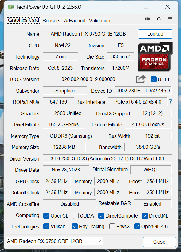 中端性价比显卡——RX 6750GRE 12GB蓝宝石白金版评测_电玩帮